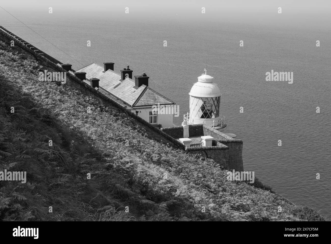 Photo of the Foreland lighthouse at Foreland Point on the north Devon ...