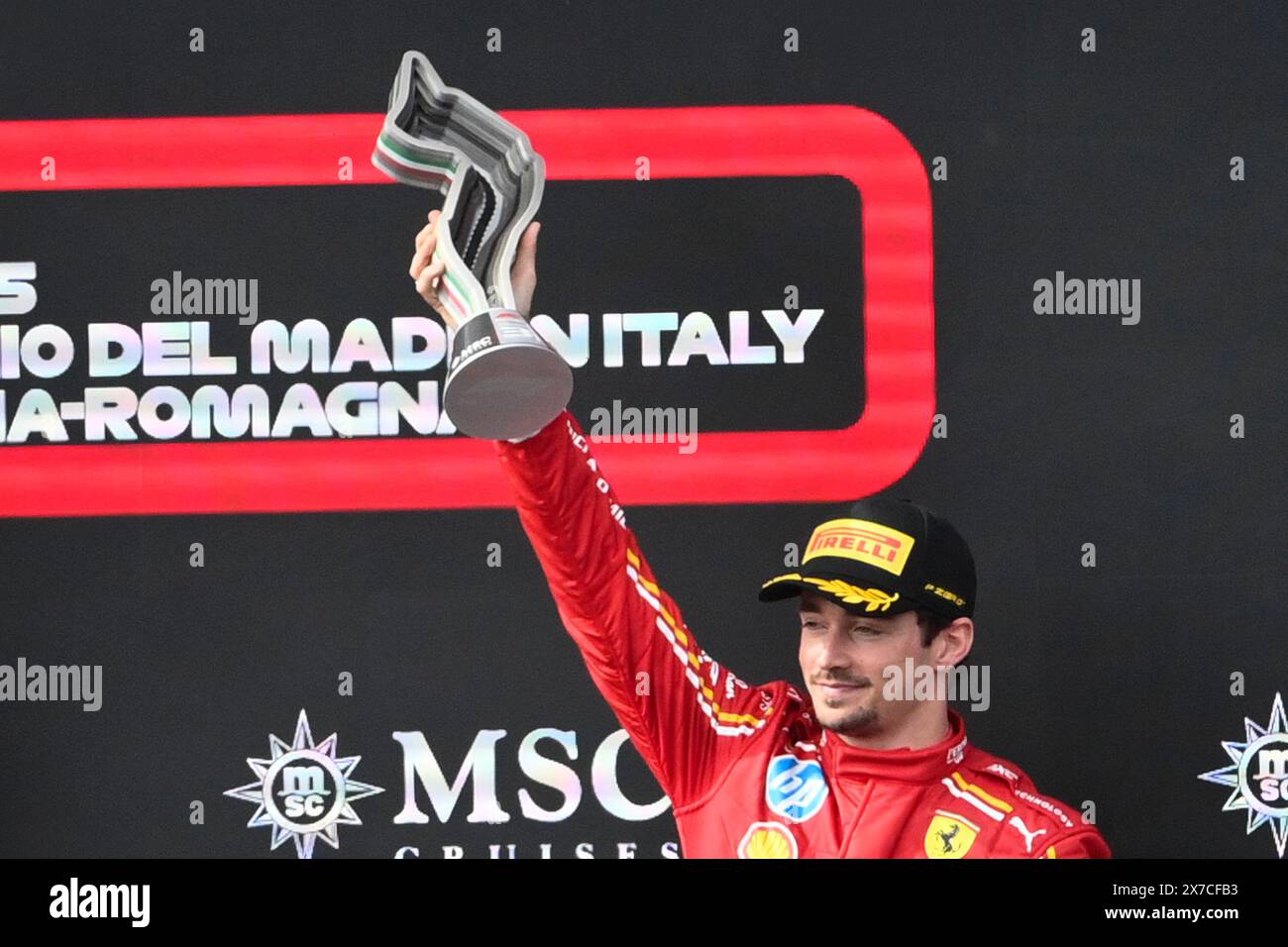 Imola, Italy. May 19, 2024. Charles Leclerc of Monaco driving for Scuderia Ferrari HP F1 Team ...