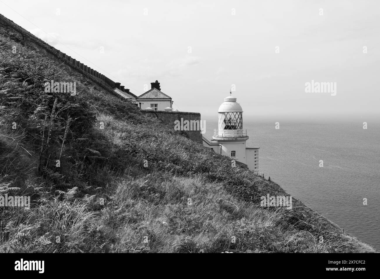 Photo of the Foreland lighthouse at Foreland Point on the north Devon ...