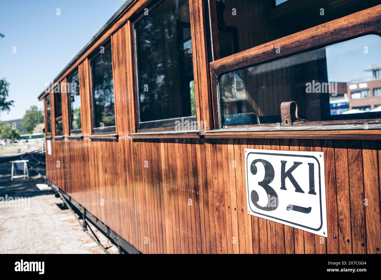 Vintage train cart in rail museum in Norway Stock Photo - Alamy