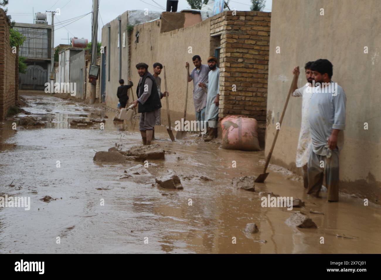 Faryab, Afghanistan's Faryab Province. 19th May, 2024. People clear a ...