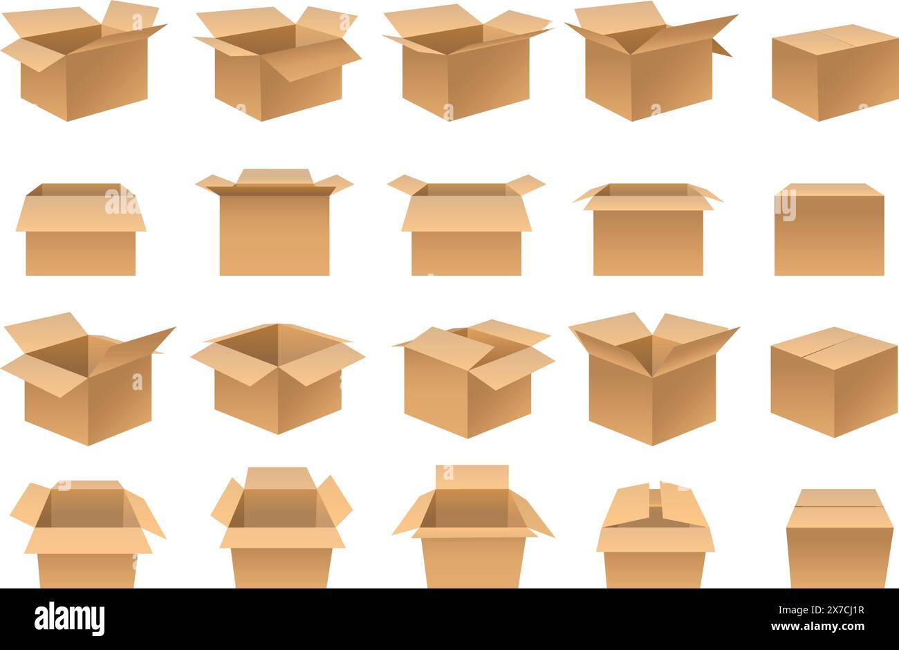 Cardboard box collection Stock Vector Image & Art - Alamy