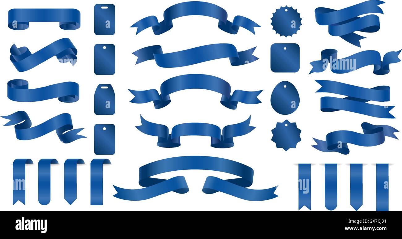 Blue curved ribbon retro Stock Vector Images - Alamy