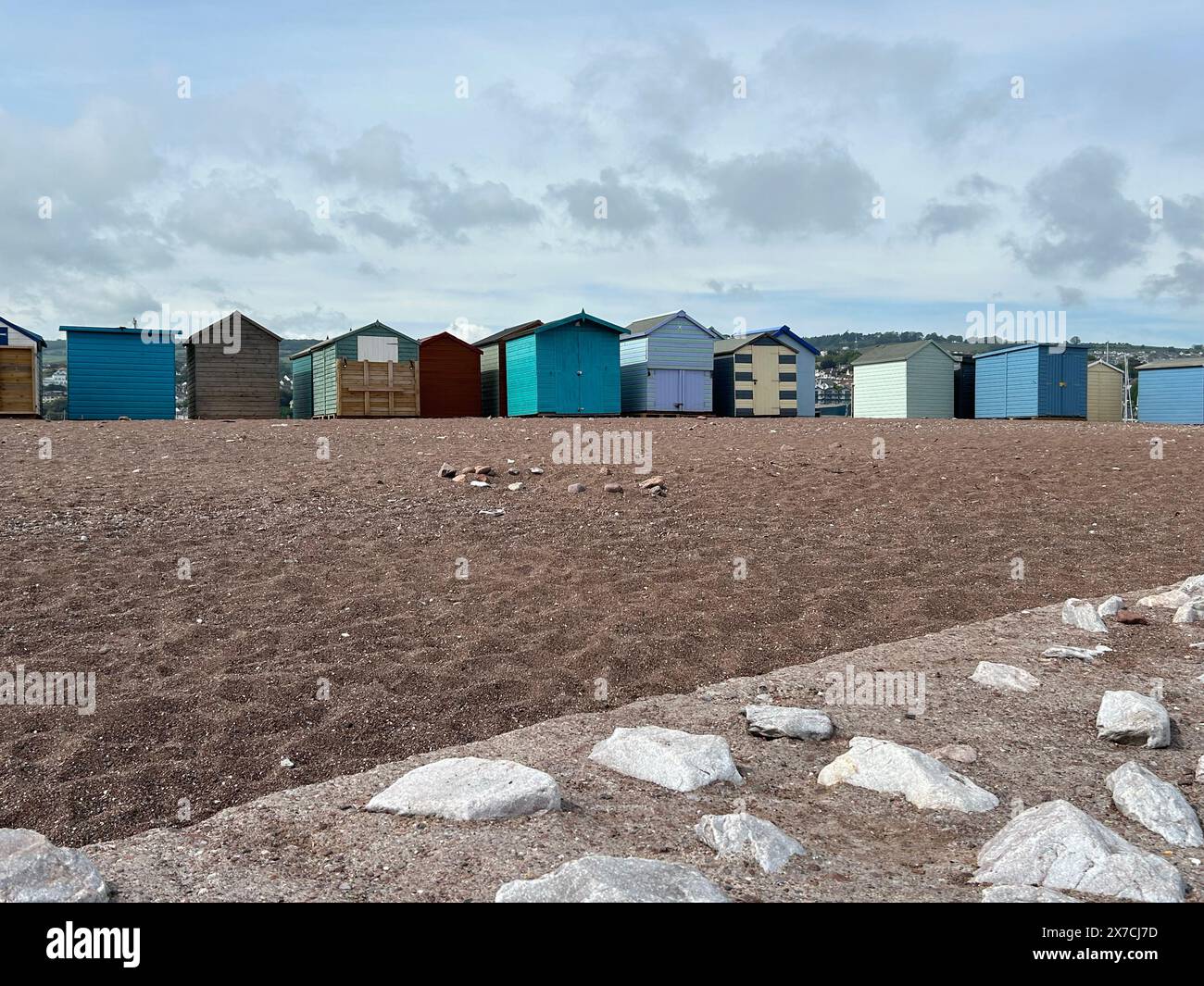 Beach huts on Teignmouth back beach, Devon, England Stock Photo - Alamy