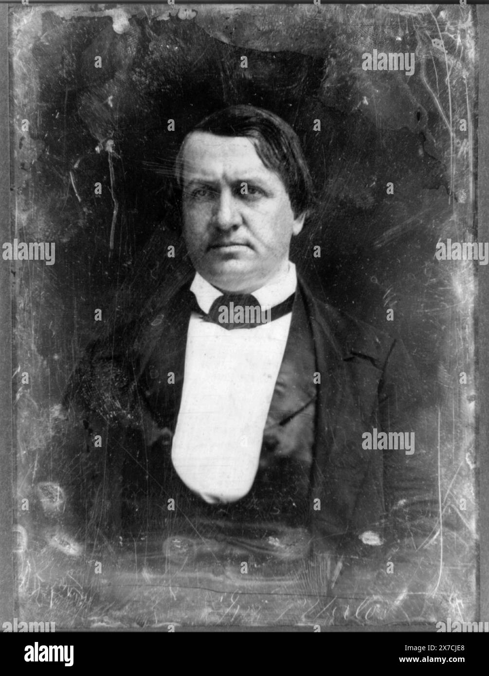 John P. Hale, head-and-shoulders portrait, facing front, Scratched on ...