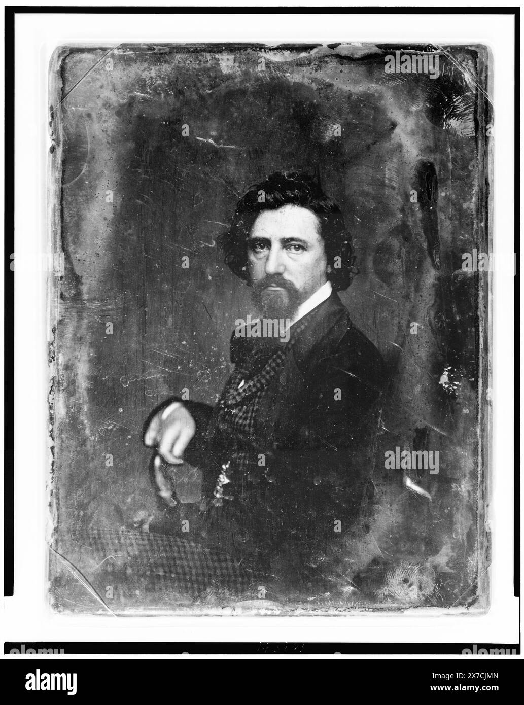 Thomas Hicks, half-length portrait, body in profile to left, facing ...