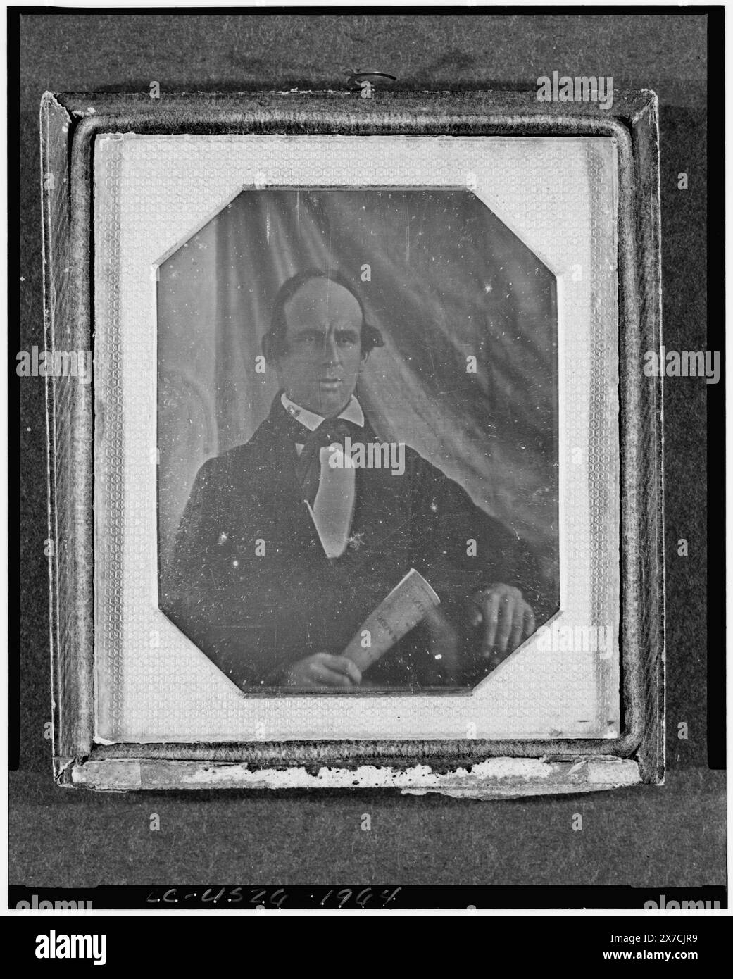 Unidentified man, head-and-shoulders portrait, full face, seated ...