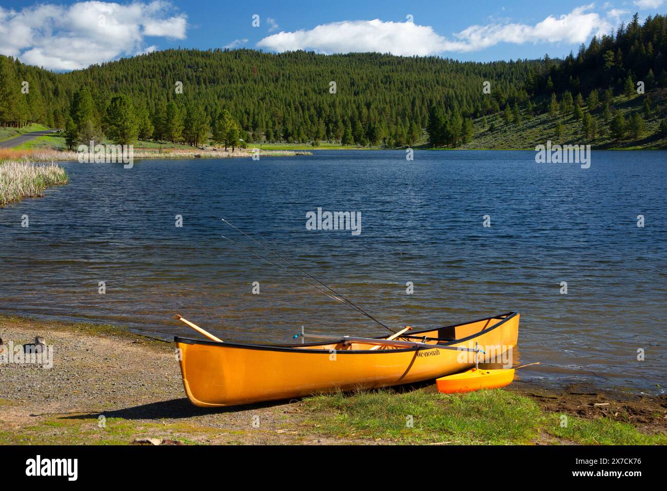 Yellowjacket Lake canoe, Malheur National Forest, Oregon Stock Photo ...
