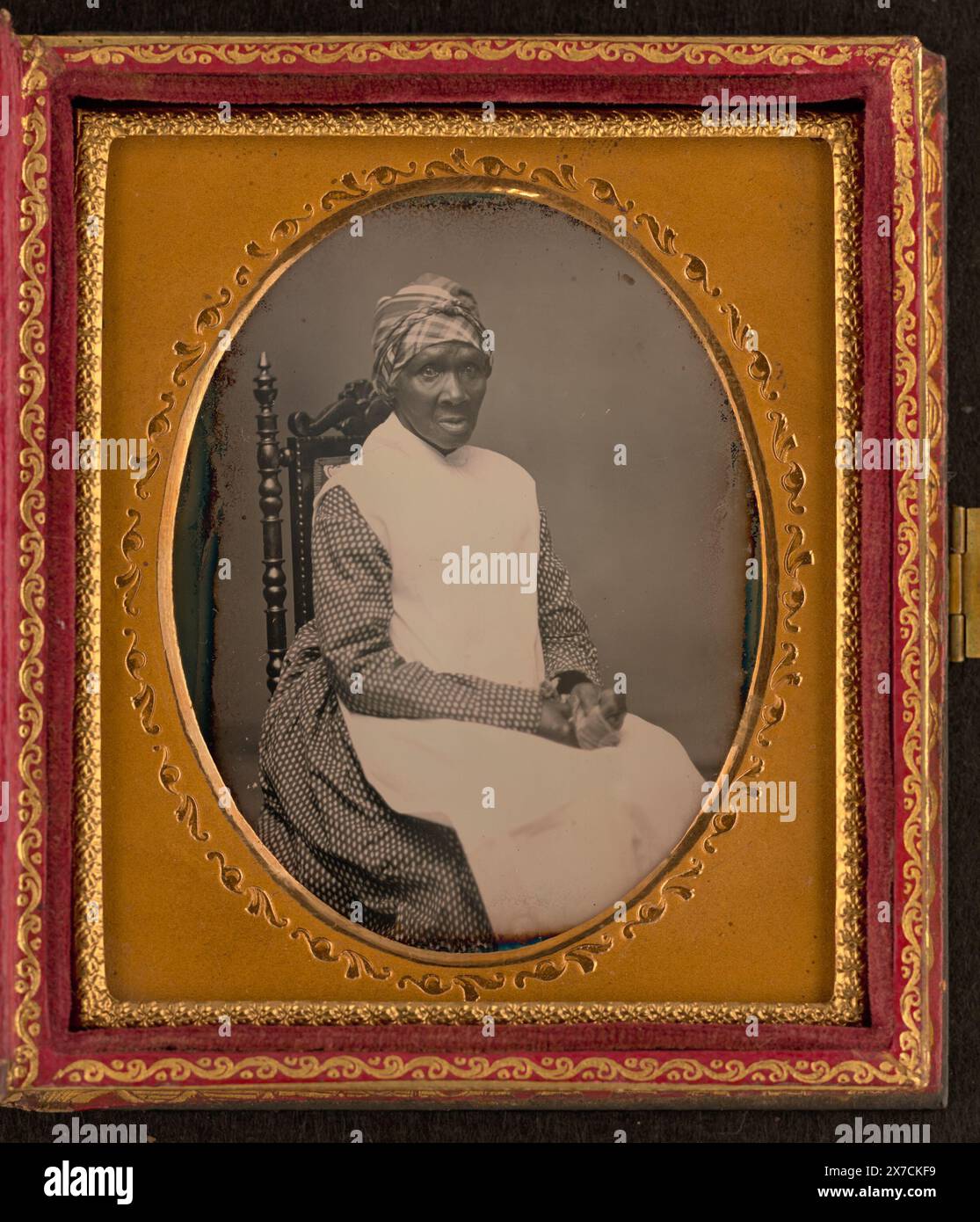 Unidentified African American woman in headscarf and apron, Title ...