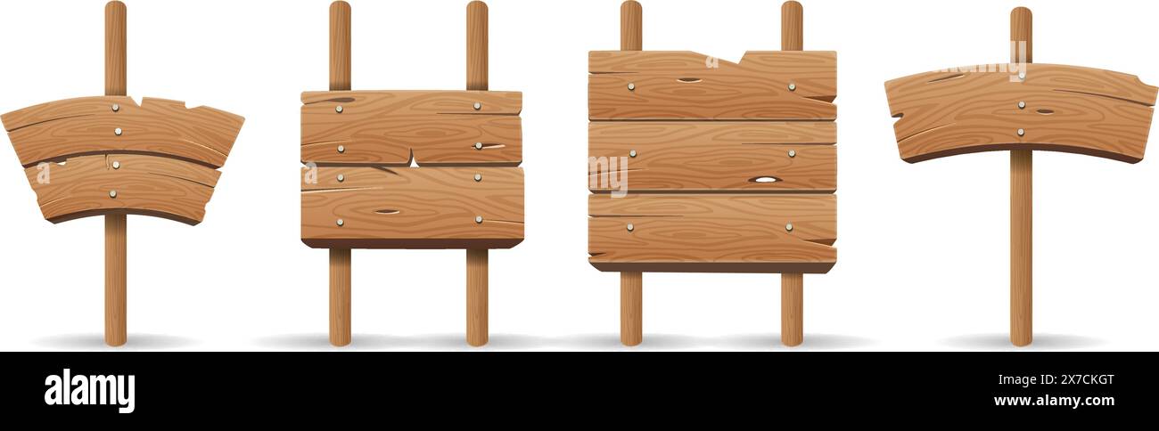 Wooden signboards with stick Stock Vector Image & Art - Alamy