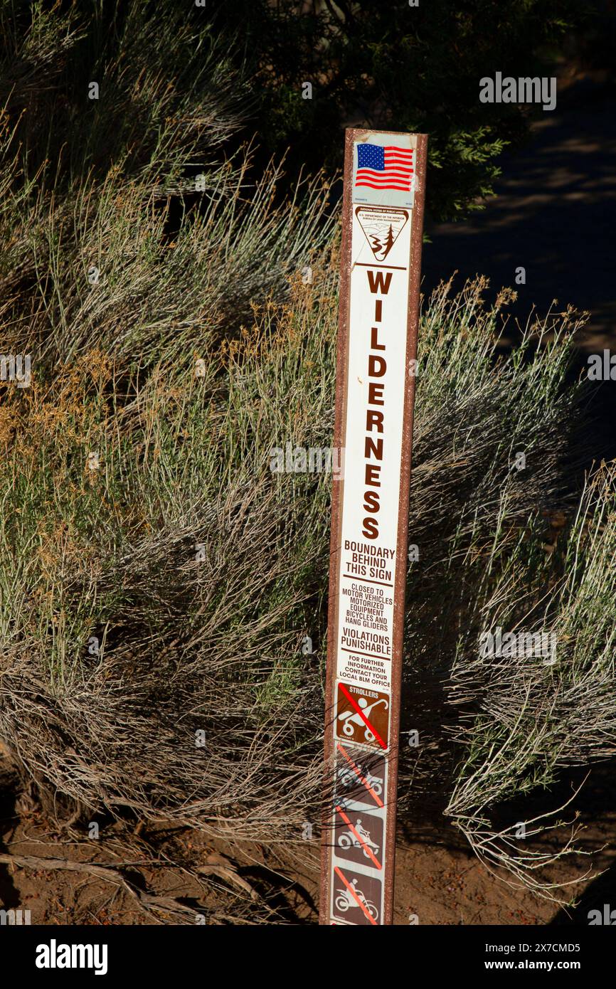 Wilderness boundary sign, Badlands Wilderness, Prineville District ...