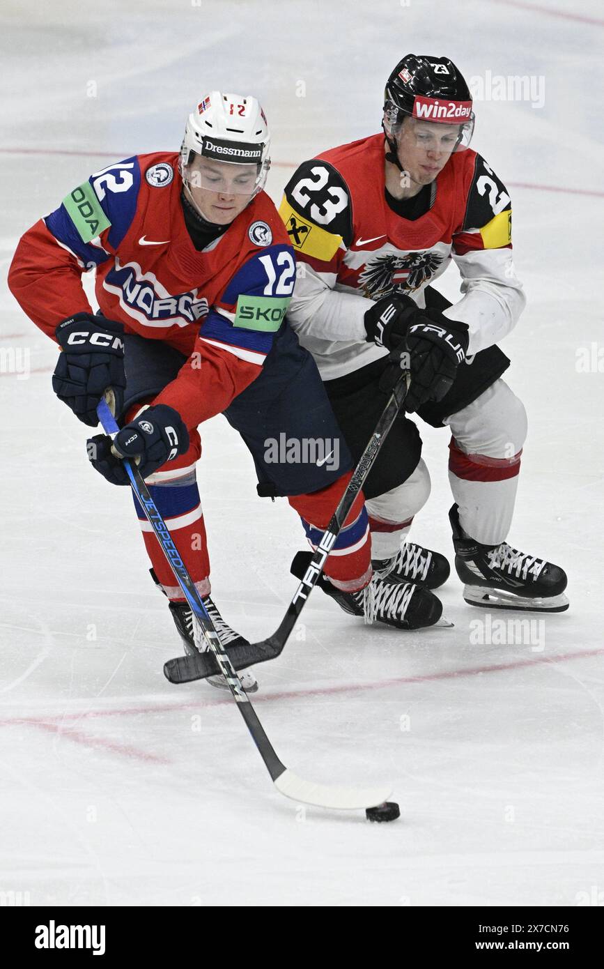 Prague, Czech Republic. 19th May, 2024. Noah Steen of Norway, left, and ...