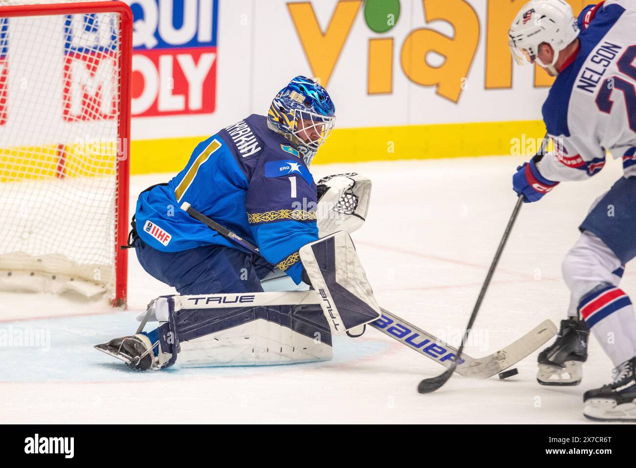 Ostrava, Czech Republic. 19th May, 2024. Goalkeeper of Kazakhstan ...