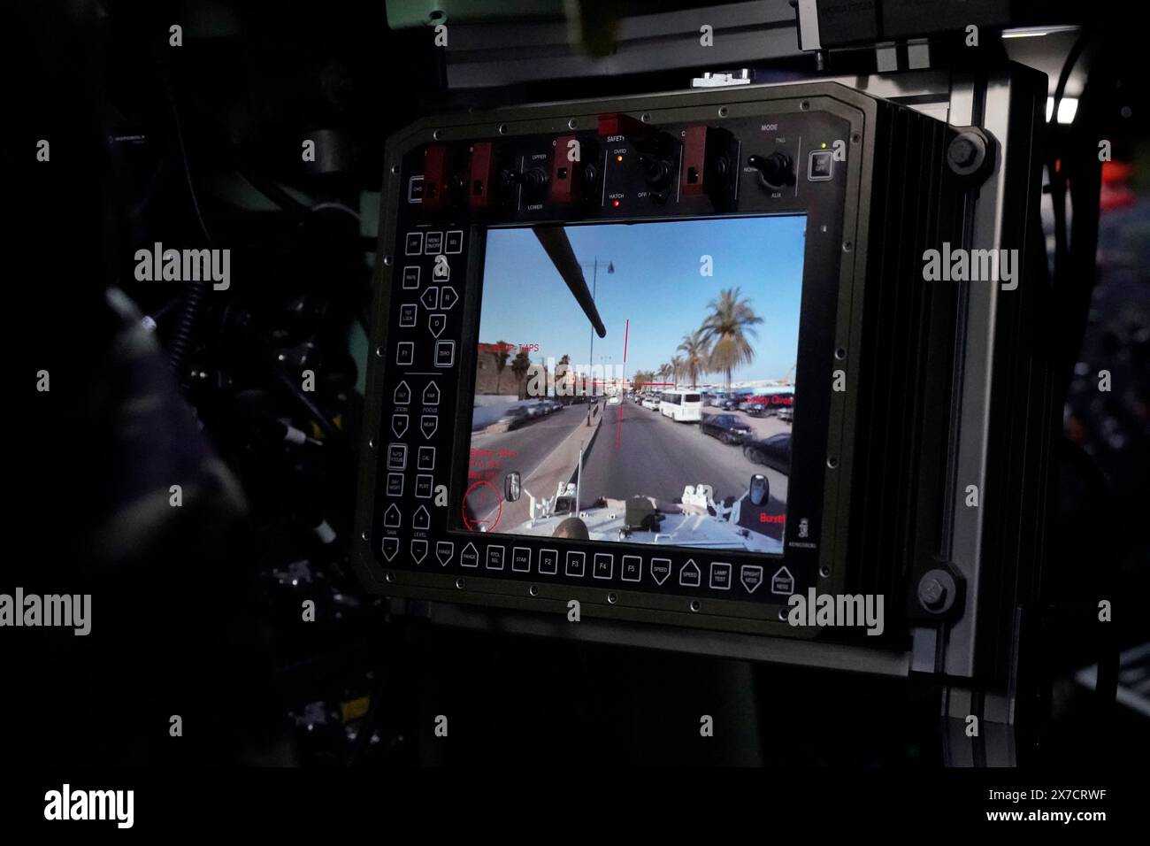 The camera view from inside a Mowag infantry fighting vehicle of the ...