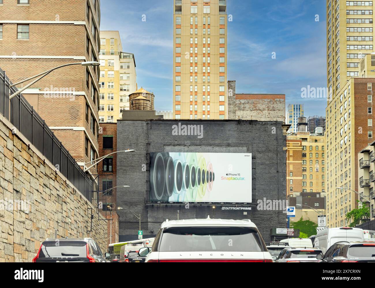Large bill board selling iPhones in midtown manhattan, ny Stock Photo ...