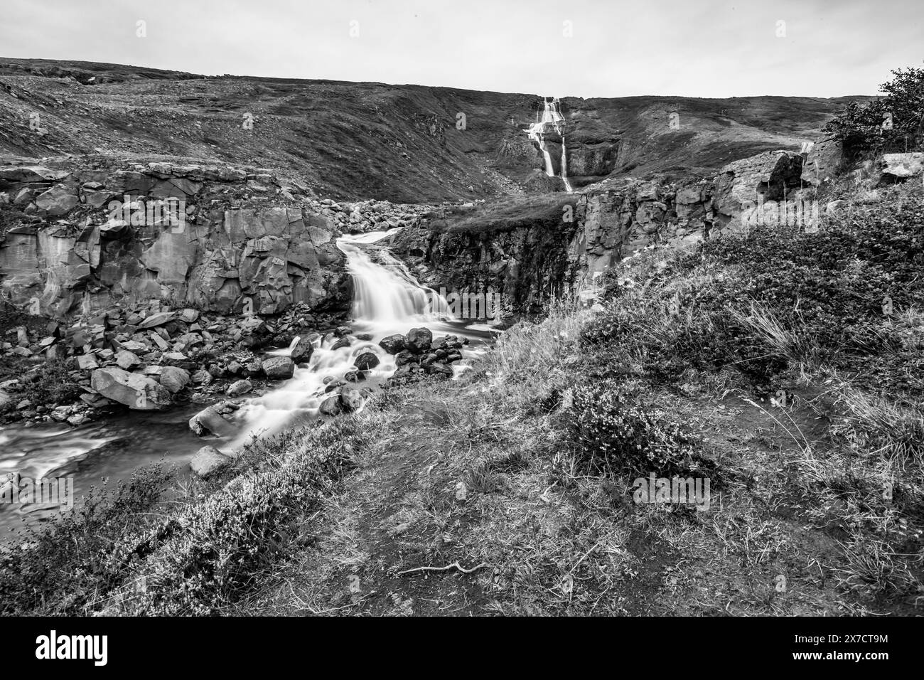 Iceland, Europe. Black and white long exposure travel photograph of ...