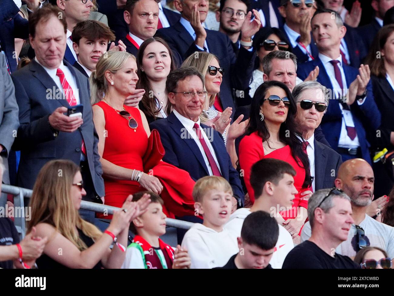 Liverpool owner John Henry, his wife Linda Pizzuti Henry, Tom Werner ...