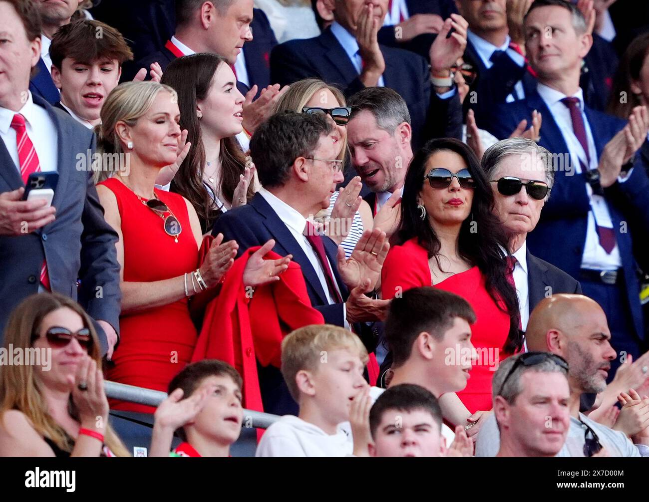 Liverpool owner John Henry, his wife Linda Pizzuti Henry, Tom Werner ...