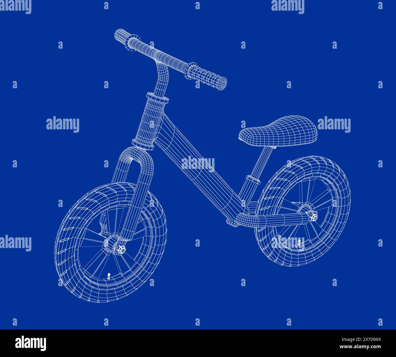 3D wire-frame model of balance bike Stock Photo - Alamy