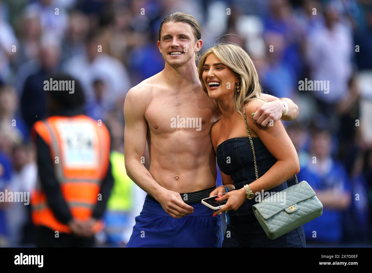 Chelsea's Conor Gallagher (left) with partner Aine Kennedy after the ...