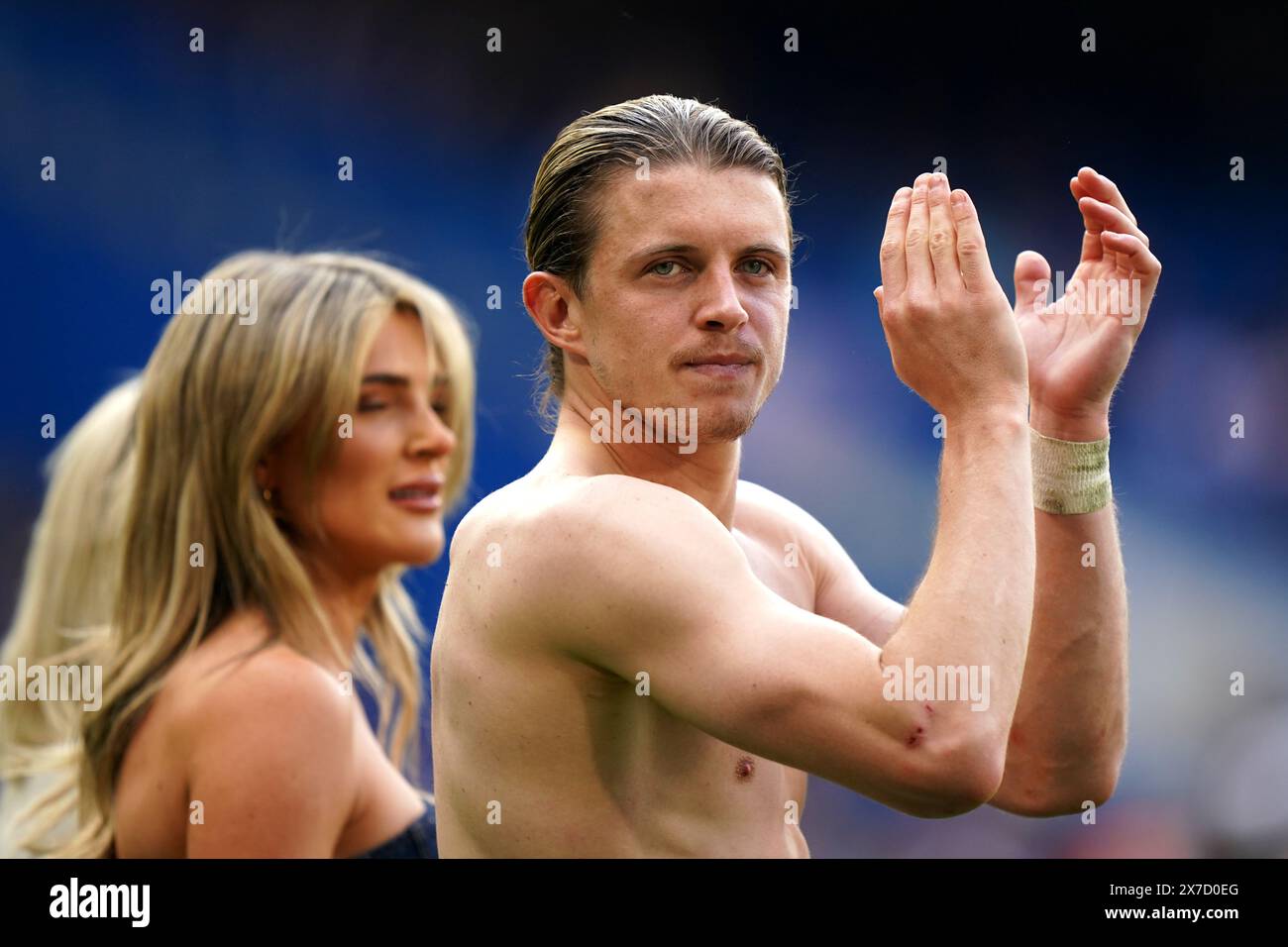 Chelsea's Conor Gallagher (right) with partner Aine Kennedy after the ...