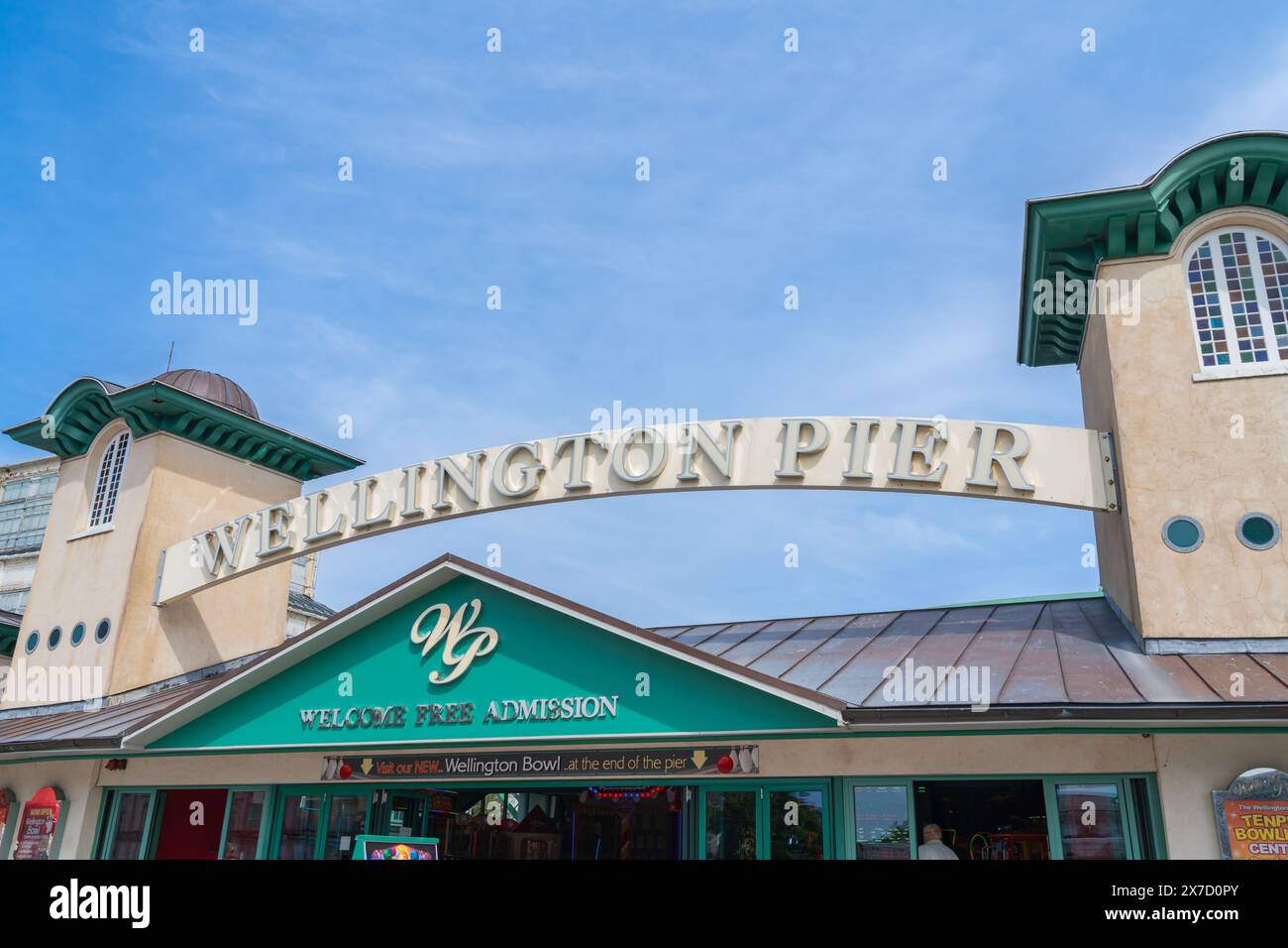 Great Yarmouth, England – May 17 2024: Exterior signage of Wellington ...