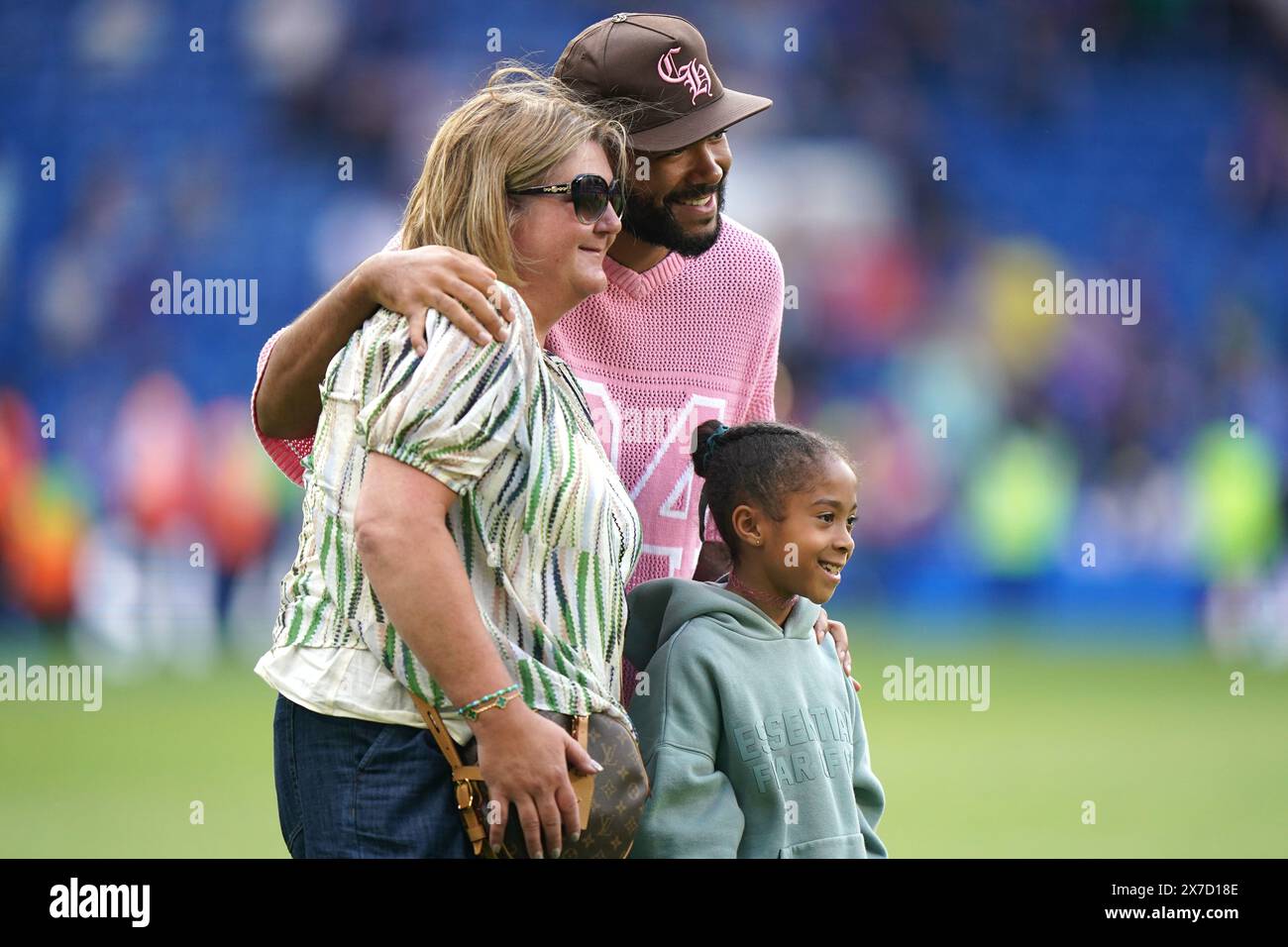 Chelsea's Reece James (right) with mother Emma (left) after the final ...