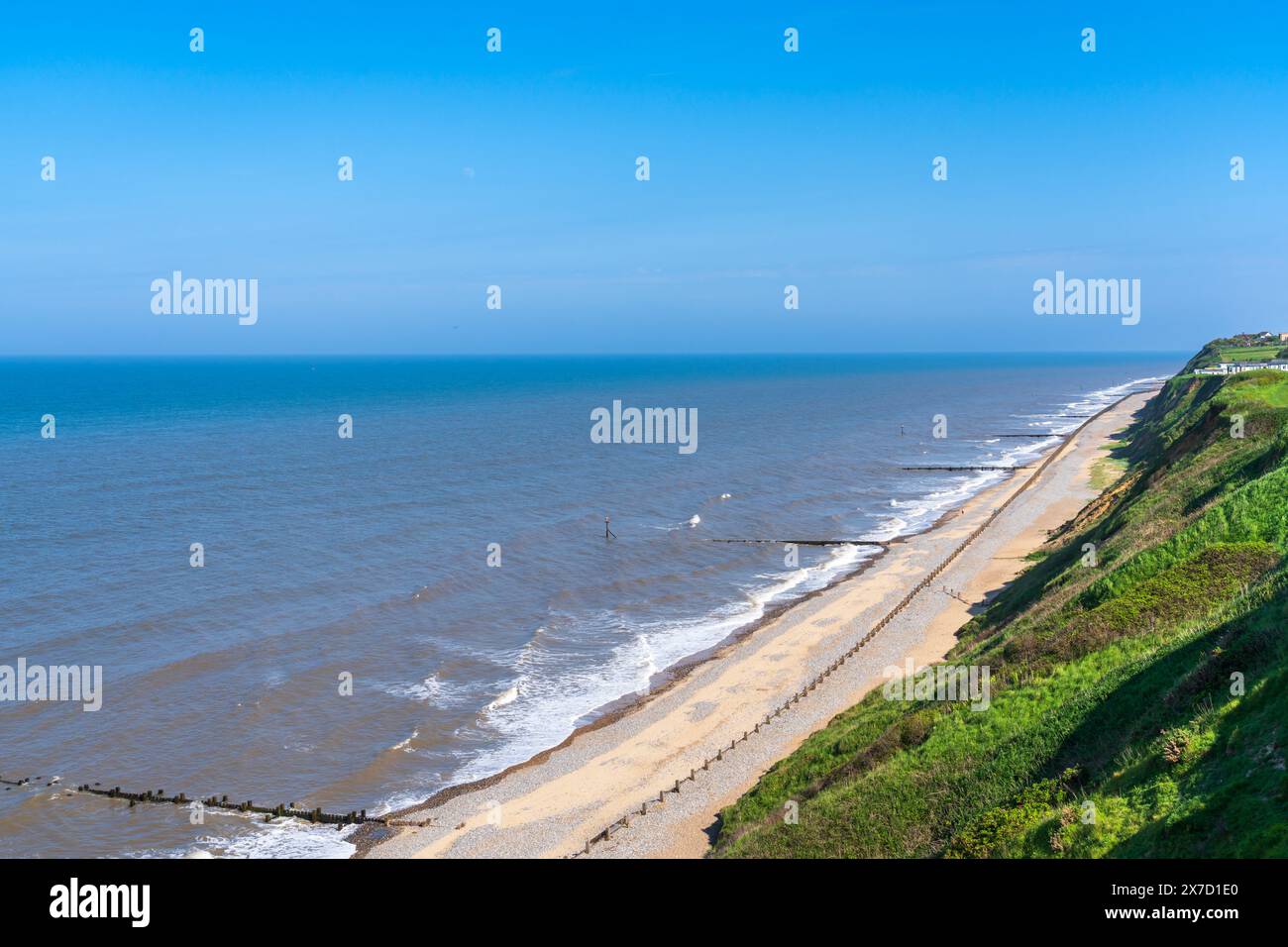 View of Trimingham beach in North Norfolk, UK from the top of the ...