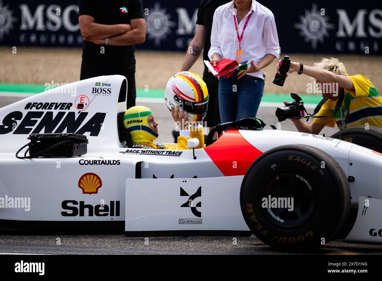 Sebastian Vettel driving his McLaren MP4-8 on tribute of the 30th ...