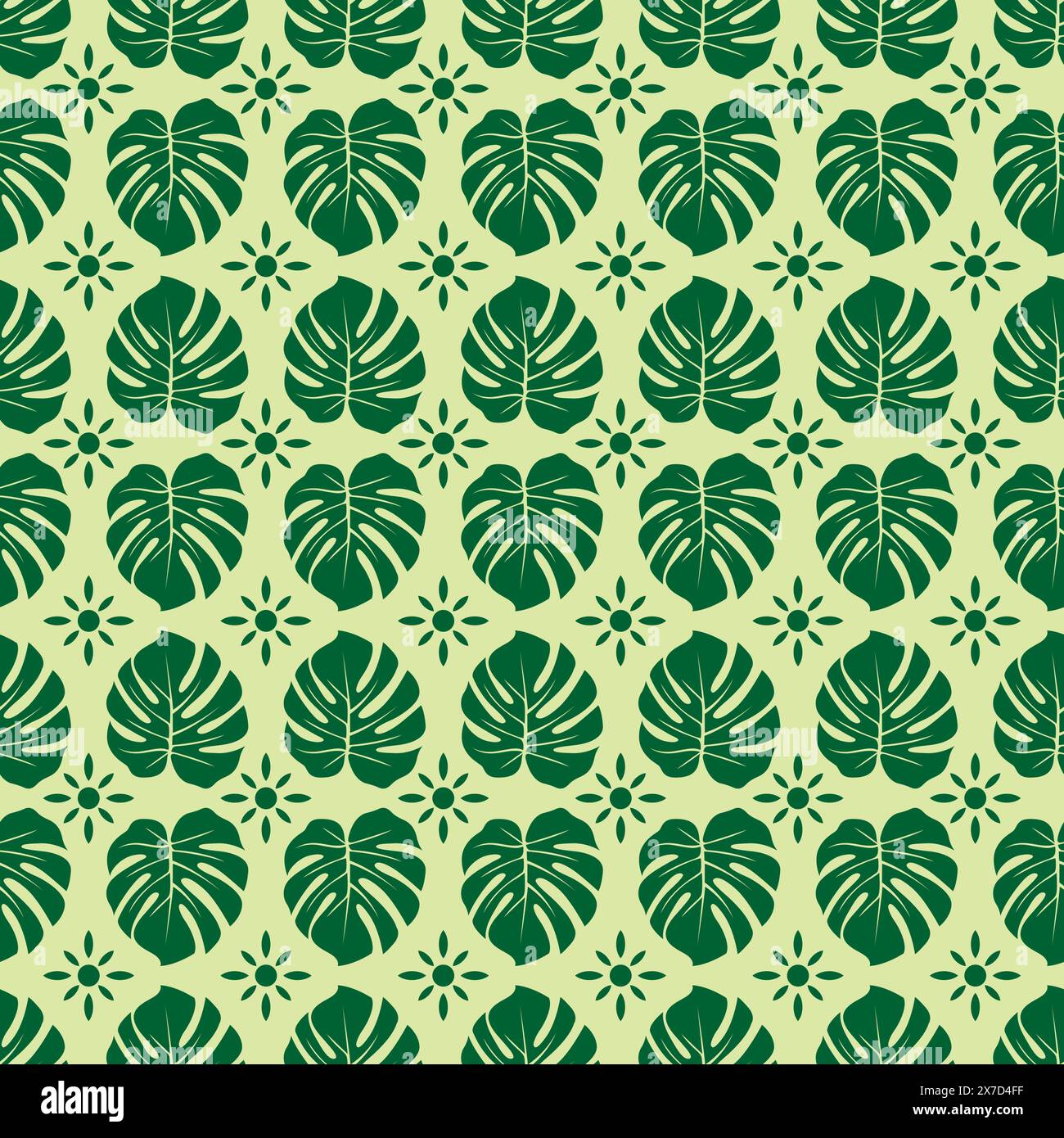Scribble monstera leaves tropical seamless pattern. monstera vector ...