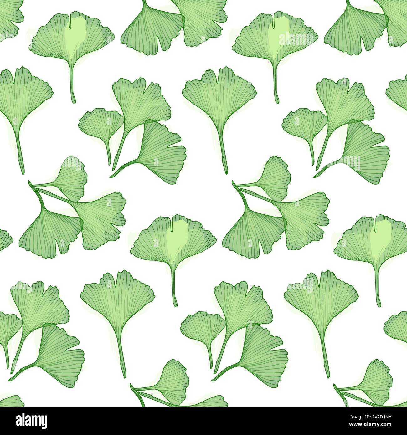 Ginkgo branch with leaves, vector seamless pattern for design of fabric ...