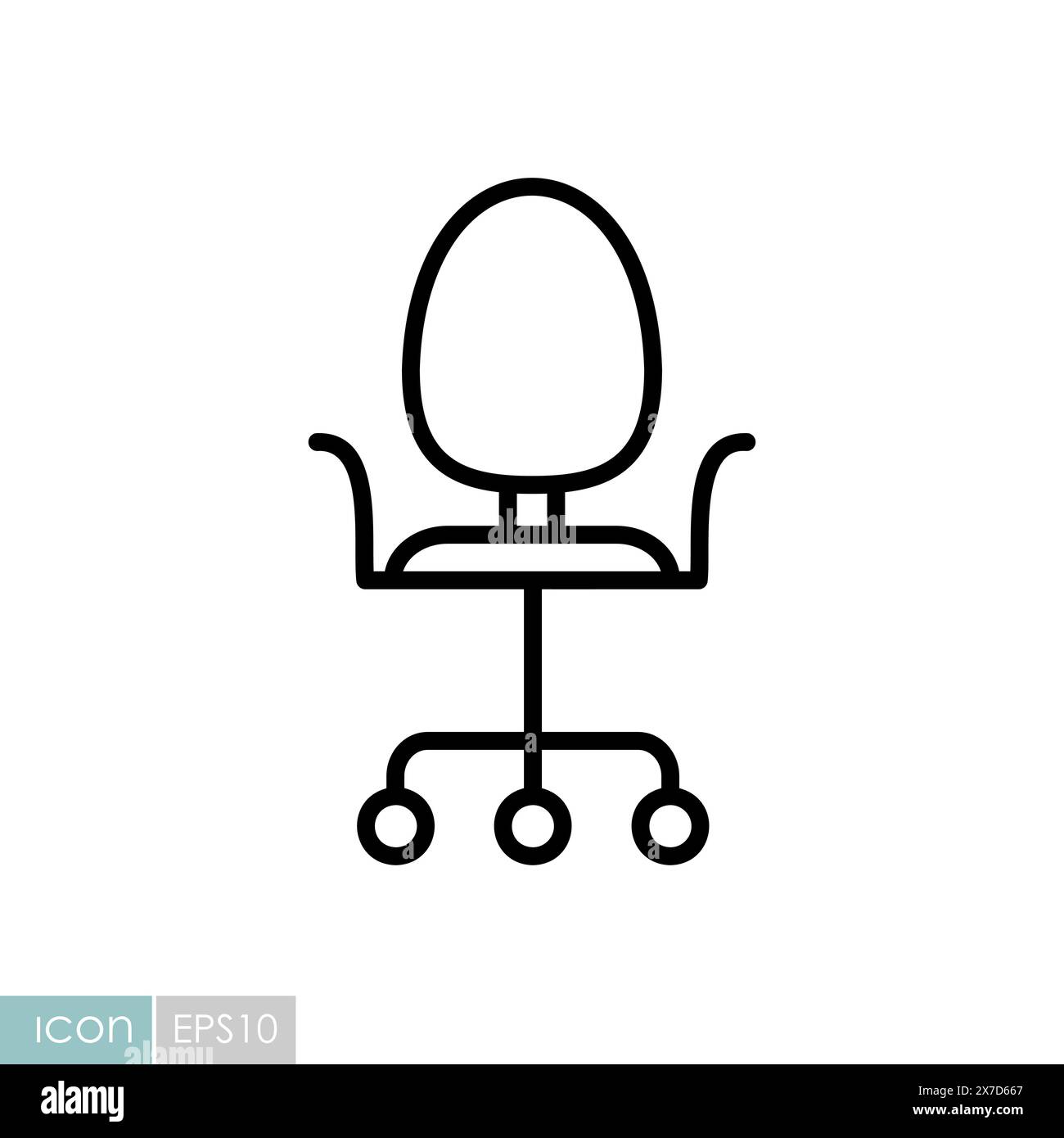 Adjustable rolling chair vector icon. Office chair sign.. Graph symbol ...