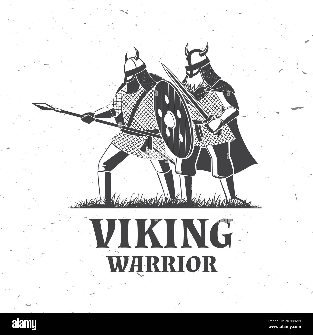 Vikings warrior logo, badge, sticker. Vector illustration. For emblems ...