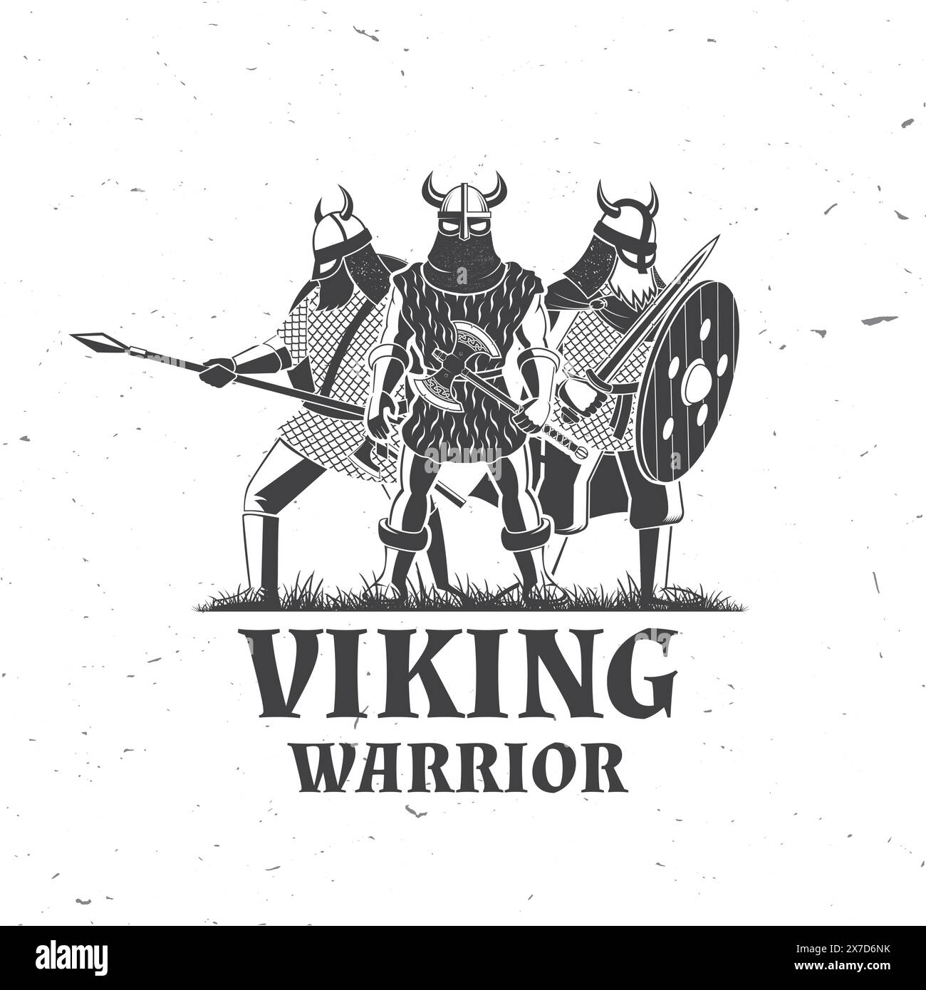 Vikings warrior logo, badge, sticker. Vector illustration. For emblems ...