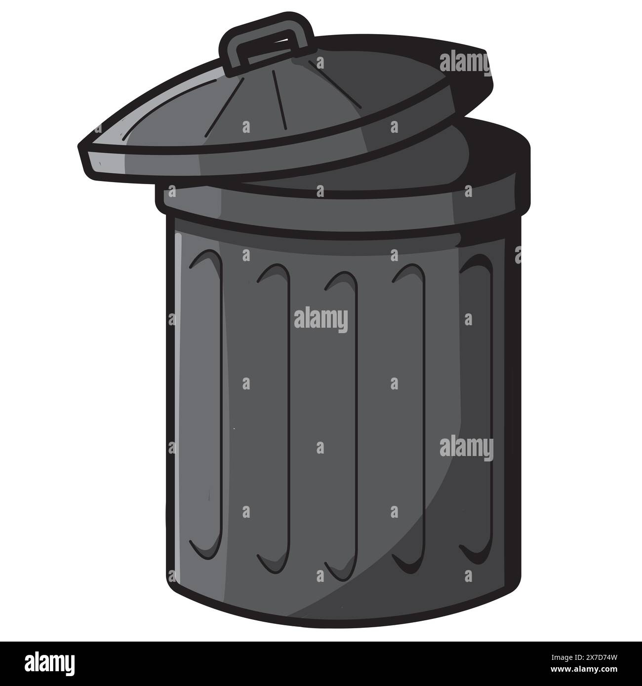 Cartoon style trashcan or rubbish bin, recycling illustration Stock ...