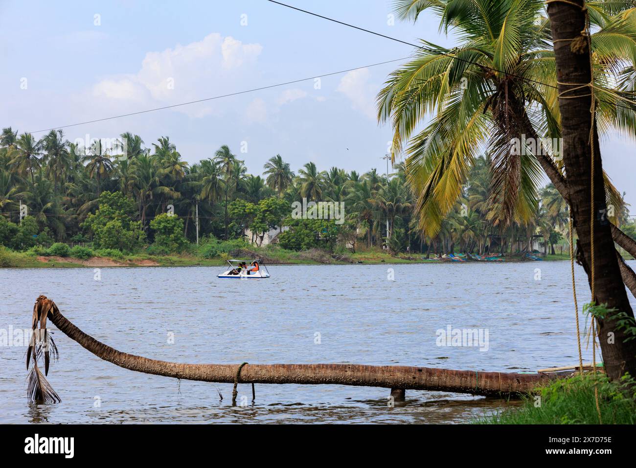 Tourists on a boat ride in the backwaters of Eden Beach - Blue flag ...