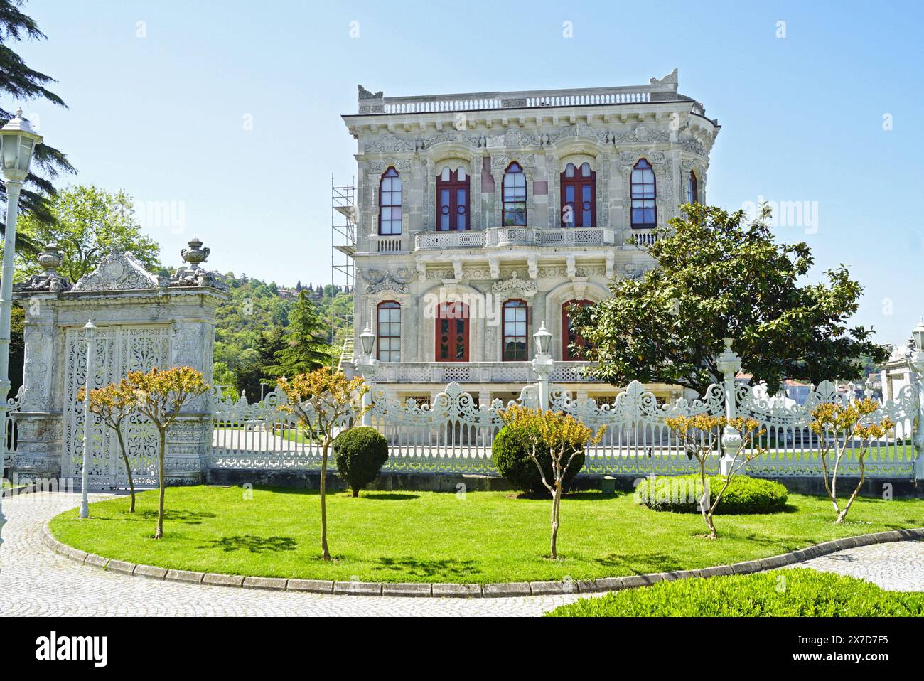 View of the side facade of the Küçüksu Pavilion, the Sultan's residence ...