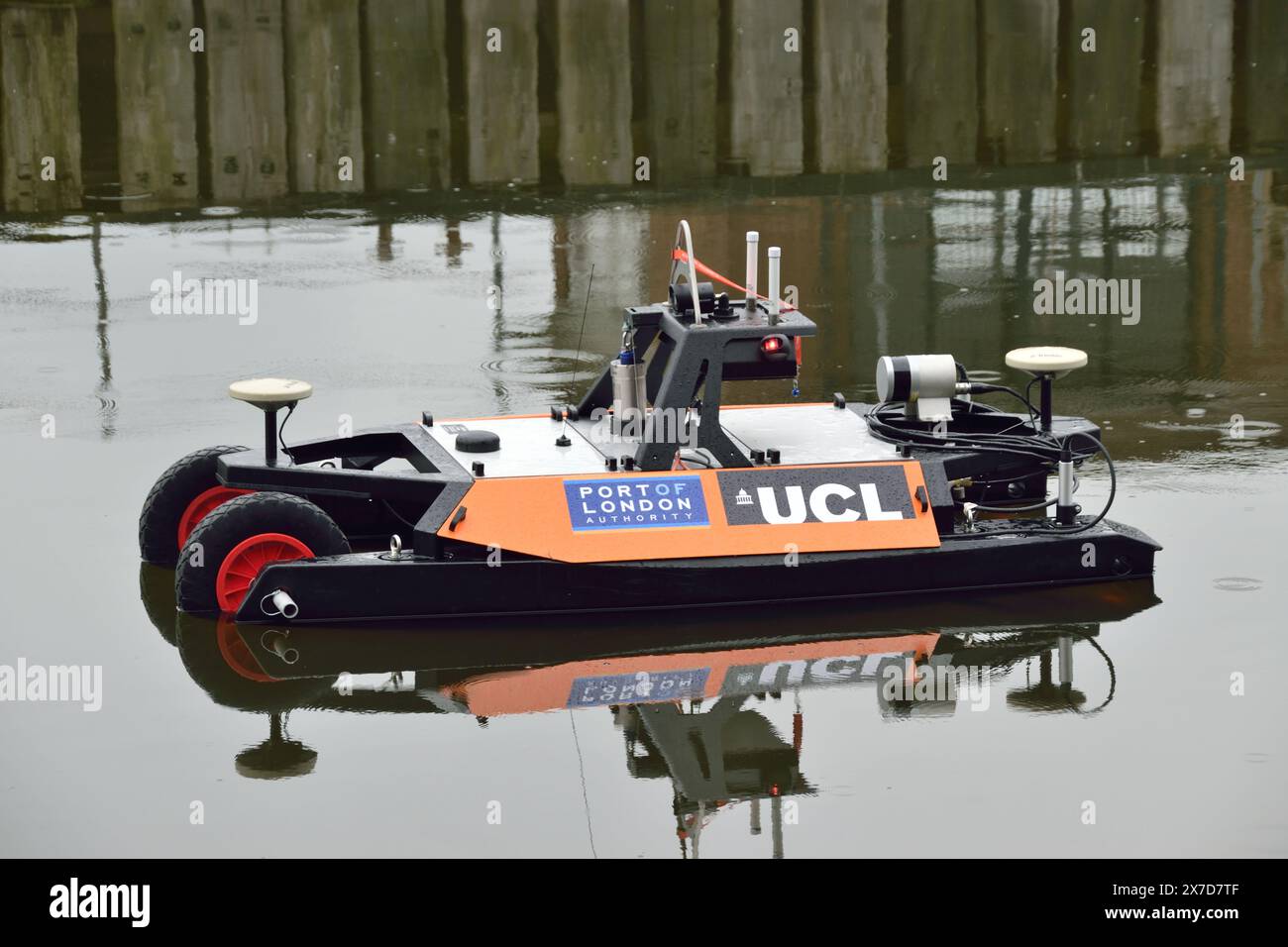 An Otter Remotely operated vessel UCL TAMESIS seen undertaking survey ...