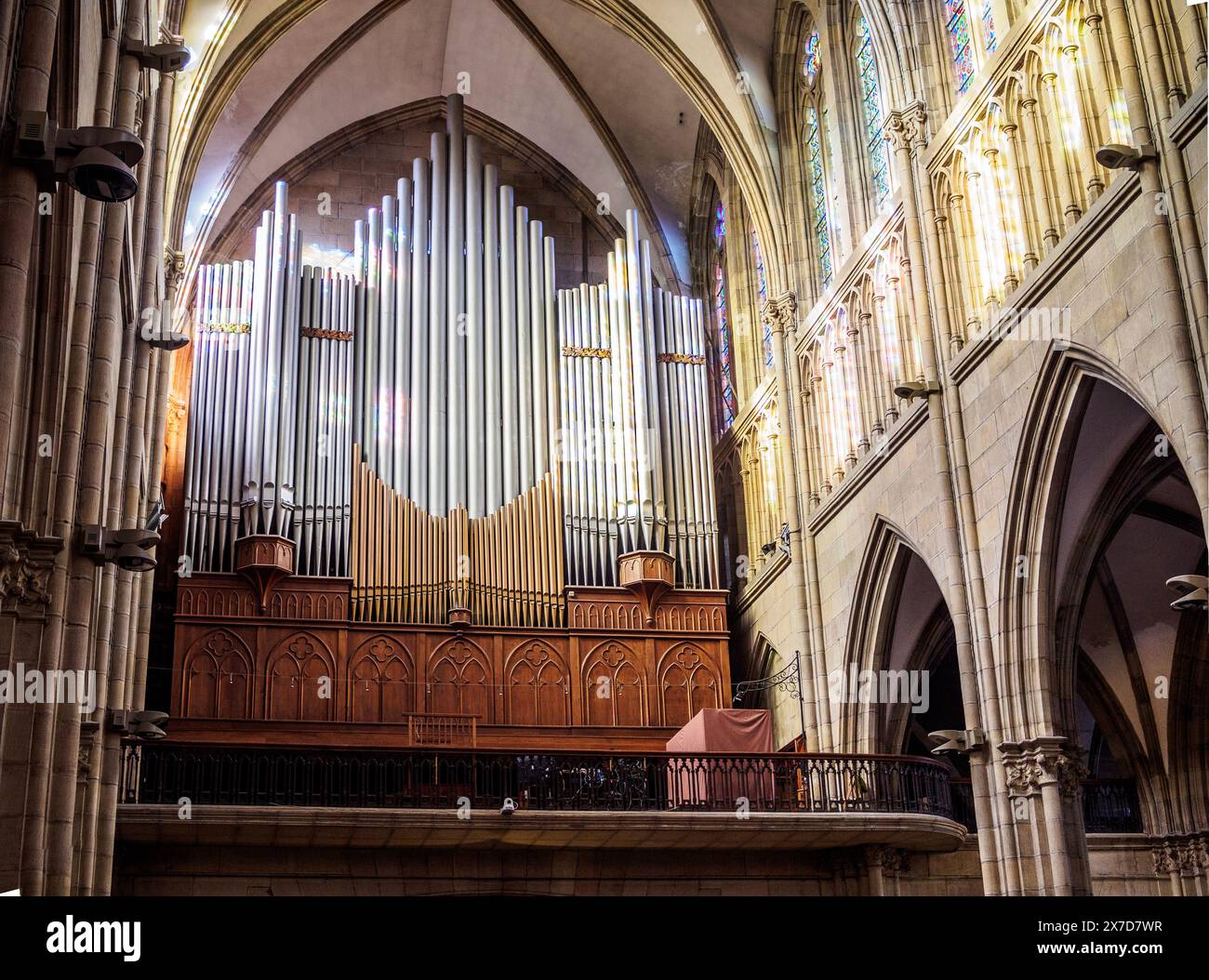 Pipe organ in nave of Cathedral of the Good Shepherd (Buen pastor ...