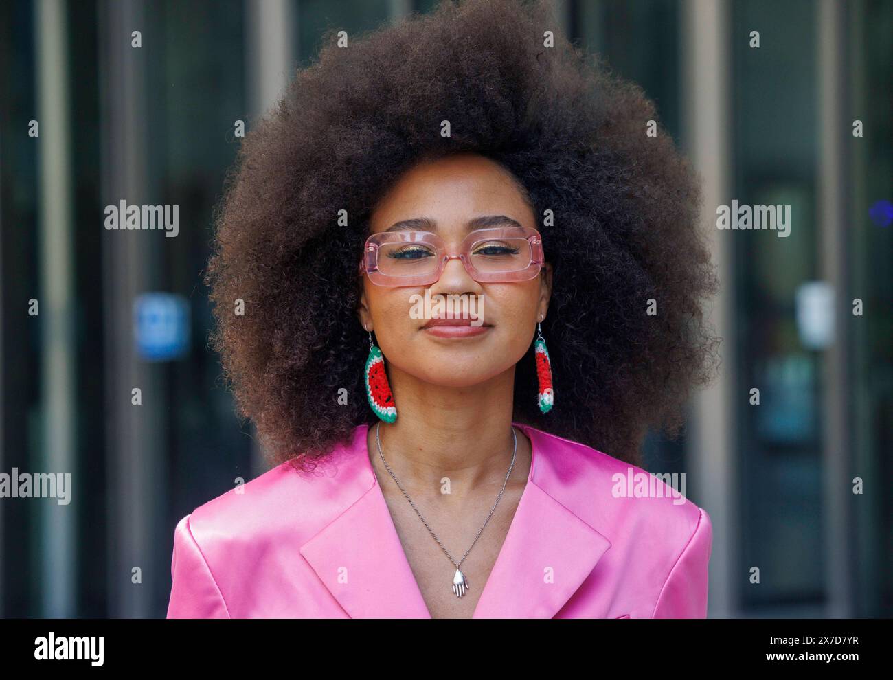 London, UK. 19th May, 2024. Climate activist, Mikaela Loach at the BBC ...