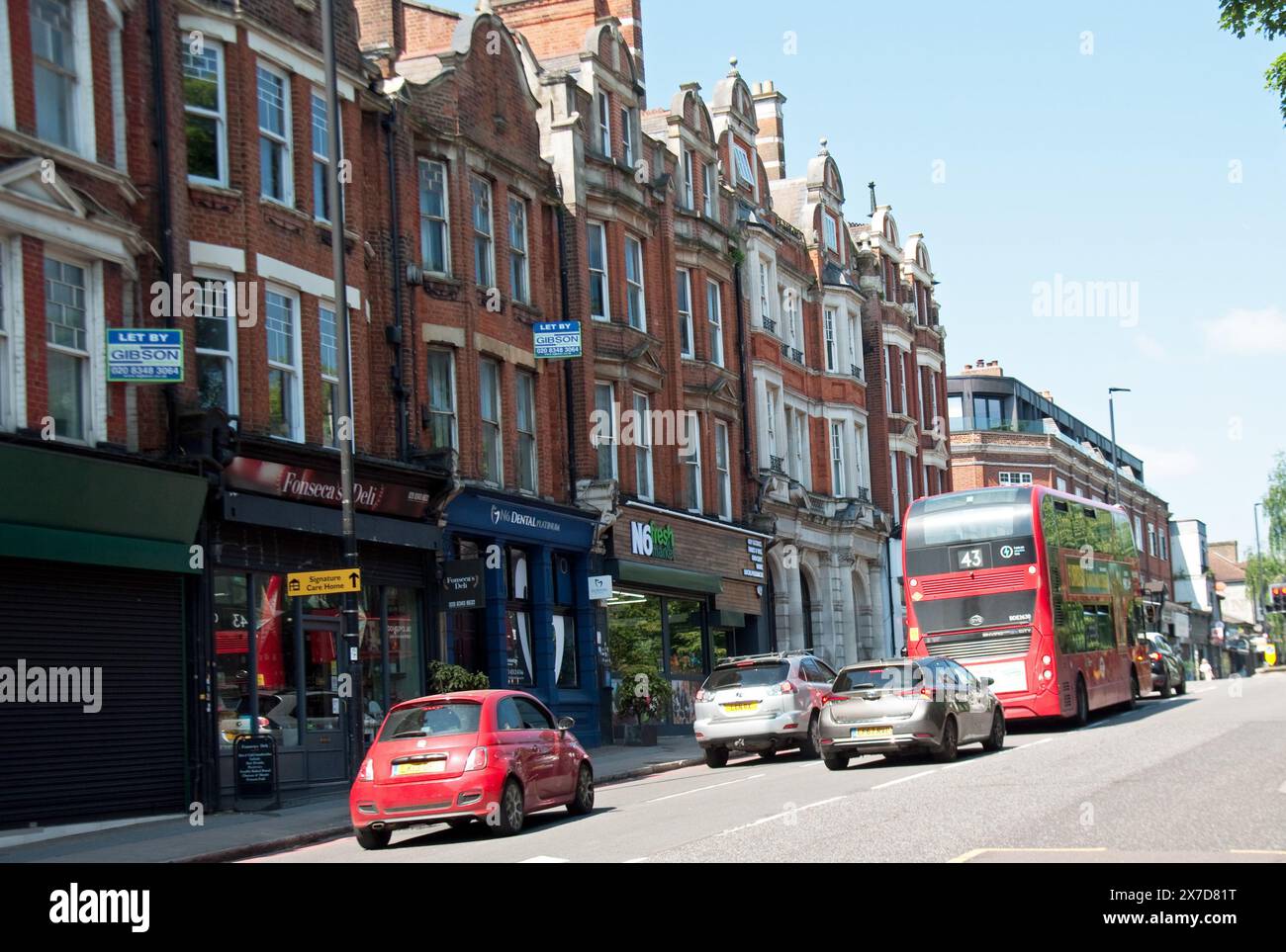 Street Scene, Highgate High Street, Highgate, London, UK - traffic ...