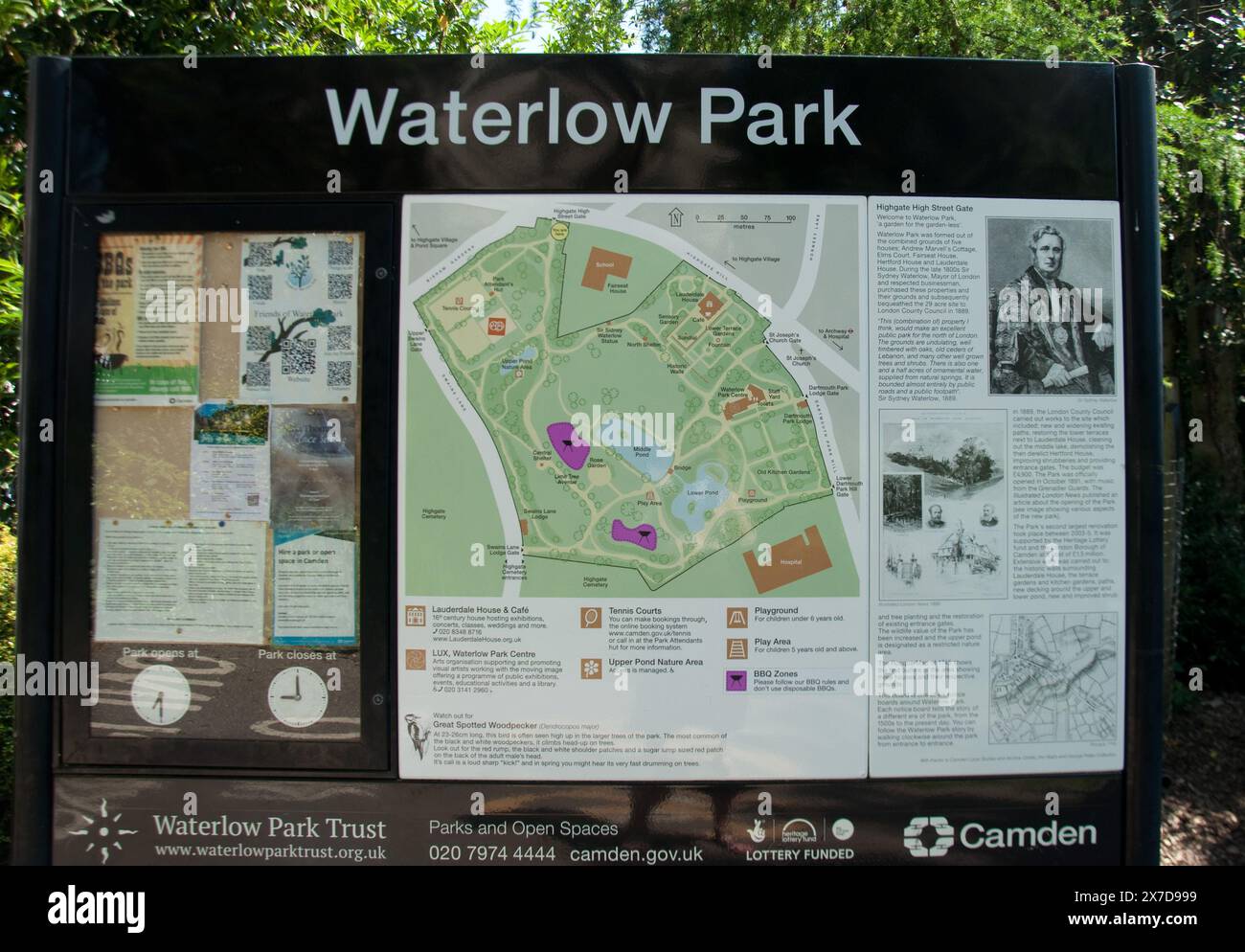 Map of waterlow park hi-res stock photography and images - Alamy