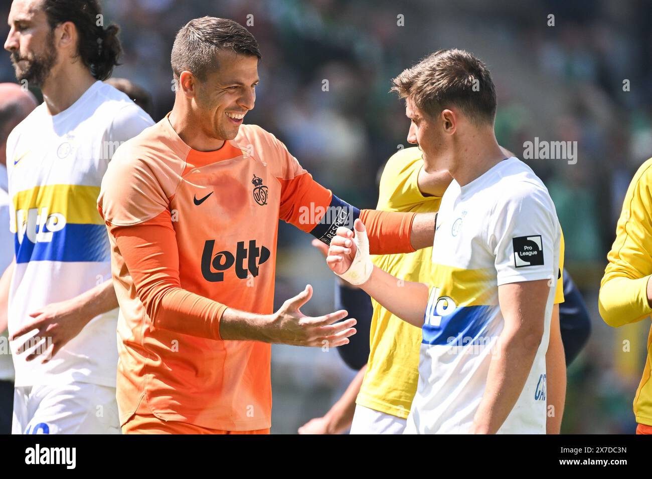 Brugge, Belgium. 19th May, 2024. Union's goalkeeper Anthony Moris and ...