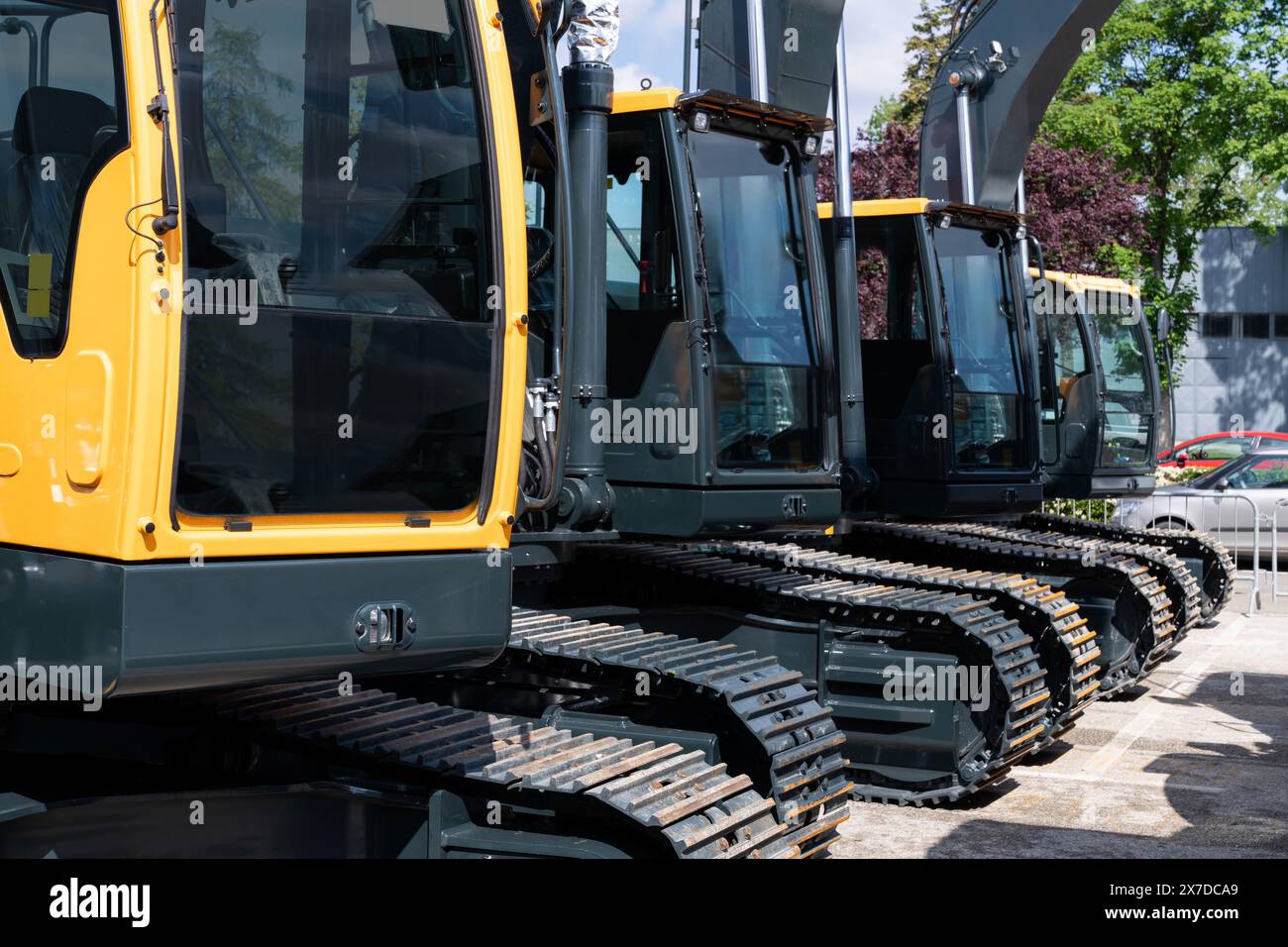 Fleet of heavy construction excavators Stock Photo - Alamy