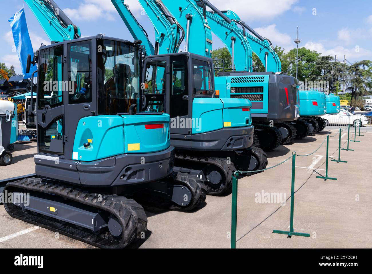 Fleet of heavy construction excavators Stock Photo - Alamy