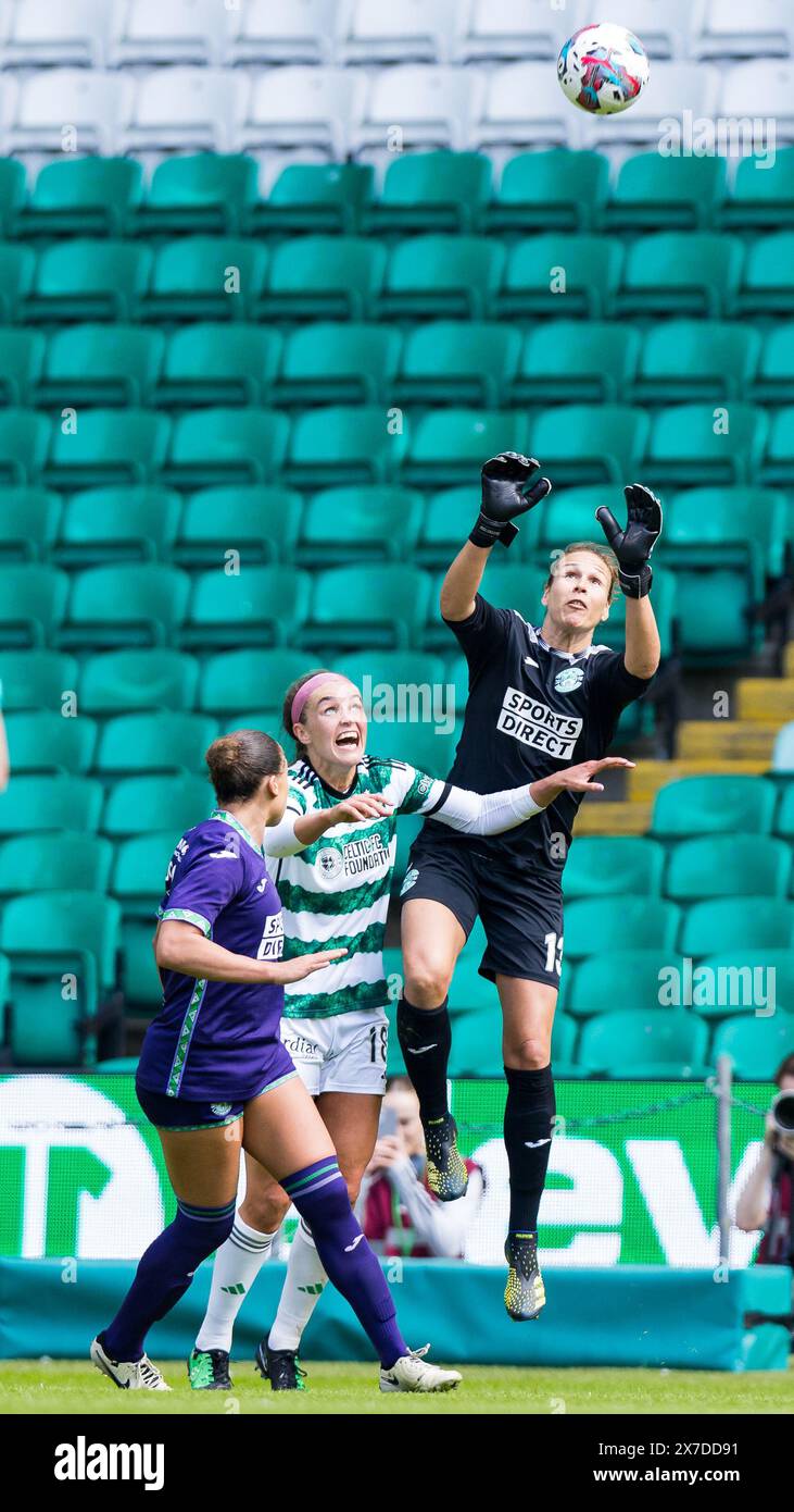Glasgow, Scotland. 19 May 2024. Katie Fraine (GK 13 - Hibernian WFC ...