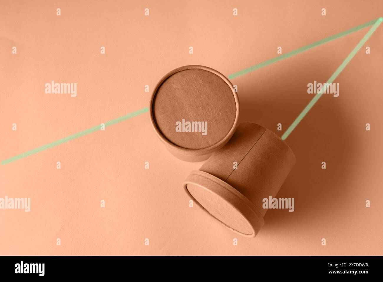 Empty paper Biodegradable cups containers for food and soup on the ...