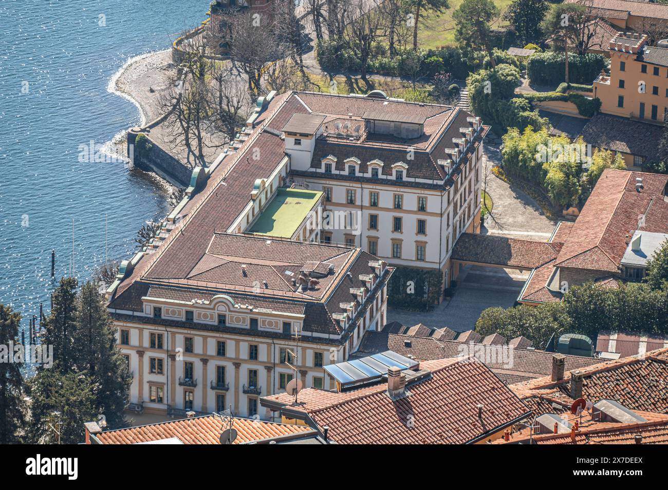 Cernobbio, italy - 03-03--2023: aerial vieo of beautiful villa in ...