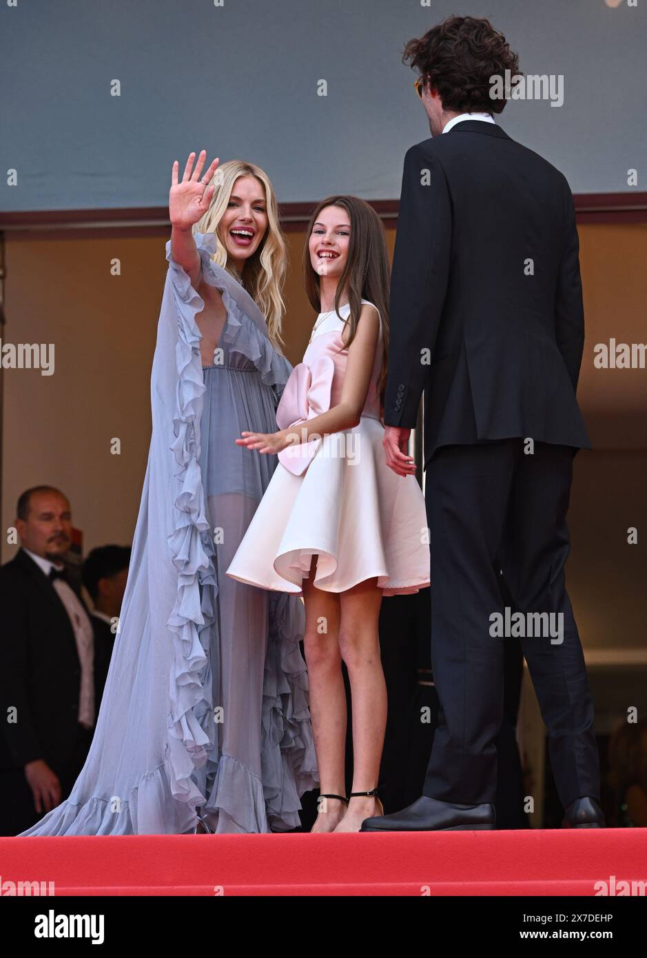 Cannes, France. May 18th, 2024. Sienna Miller, Oli Green and Marlowe ...