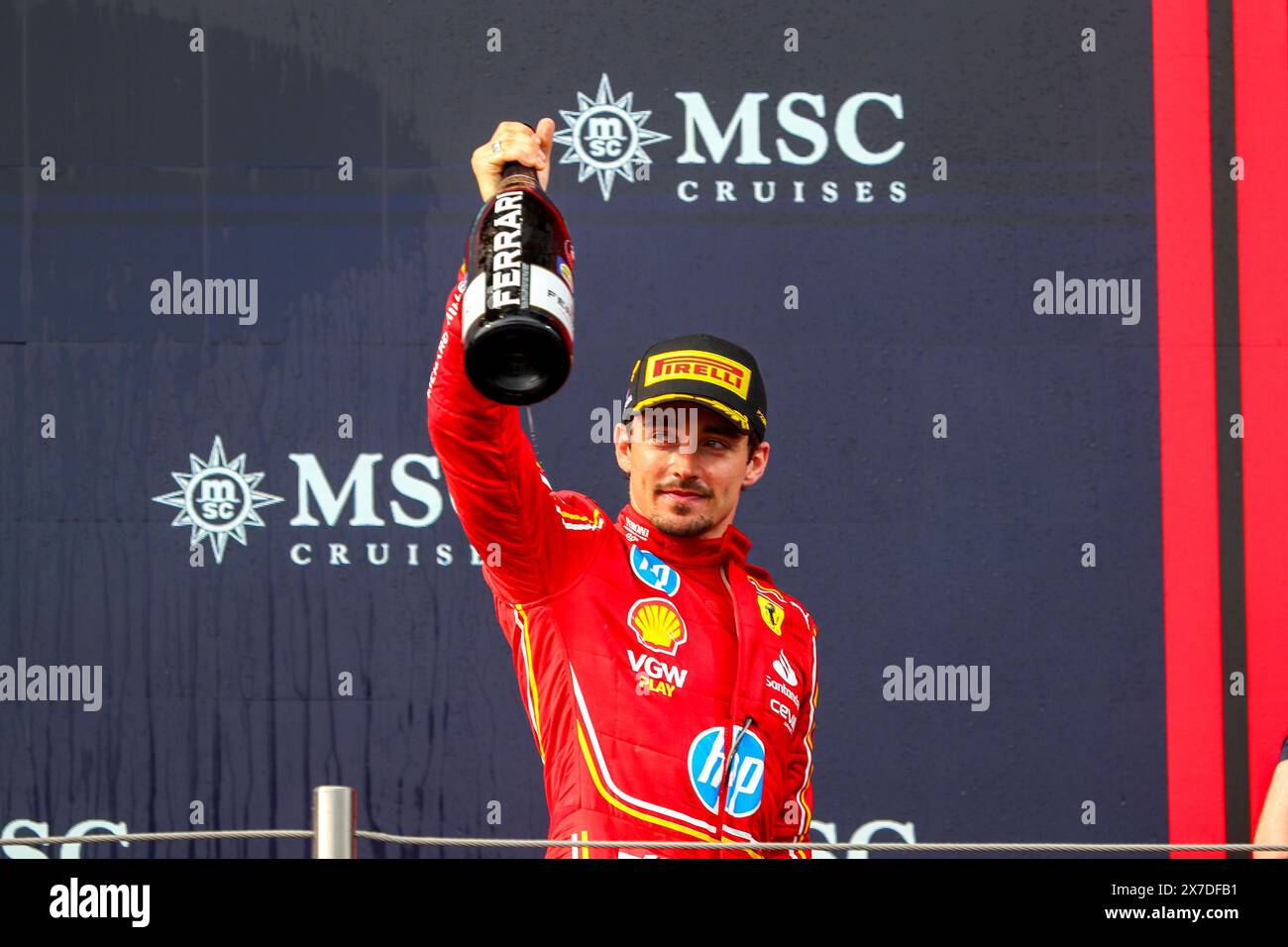 podium celebrations Charles Leclerc (MON) - Scuderia Ferrari - Ferrari ...